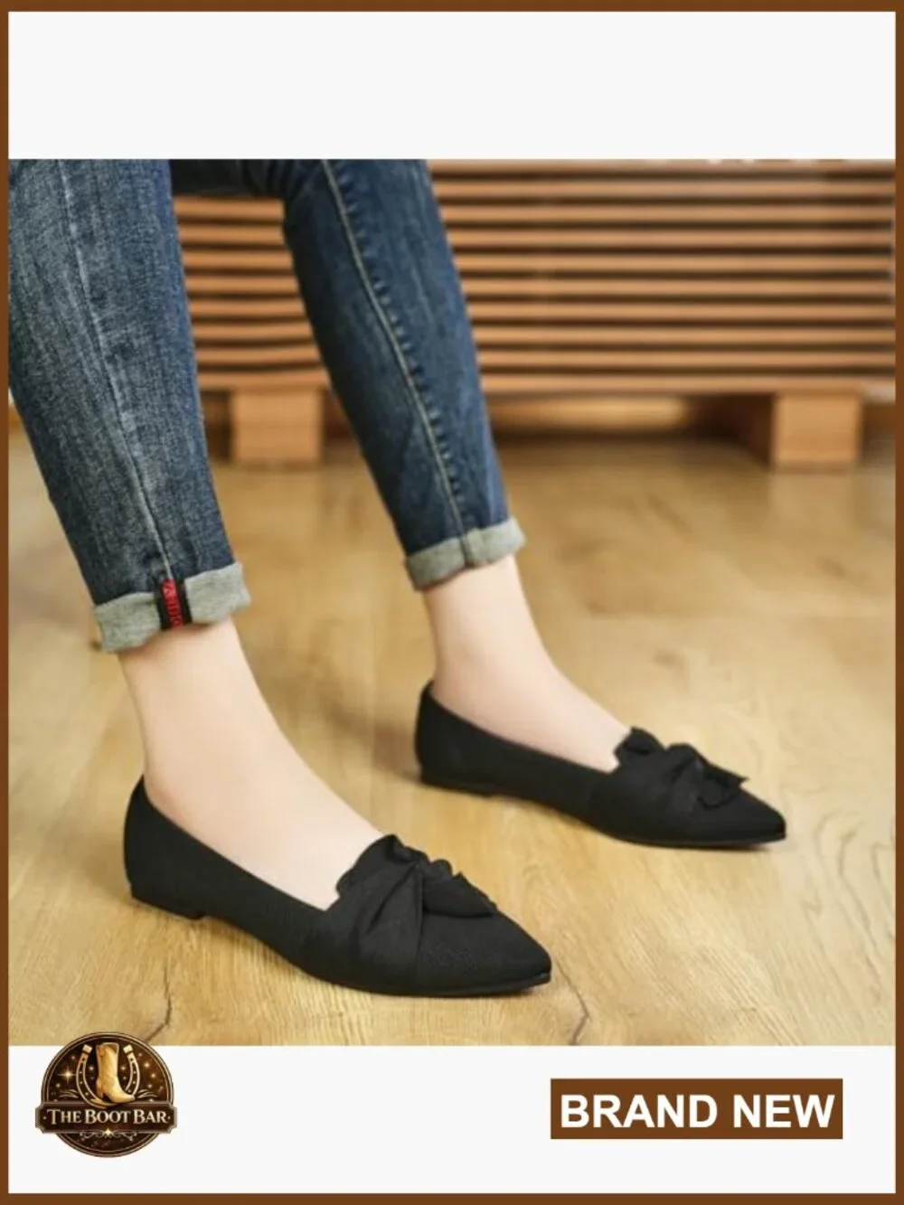 Shoes | Pointed Toe Ballet Flats With Bow Knit Dressy Flats For Women ...